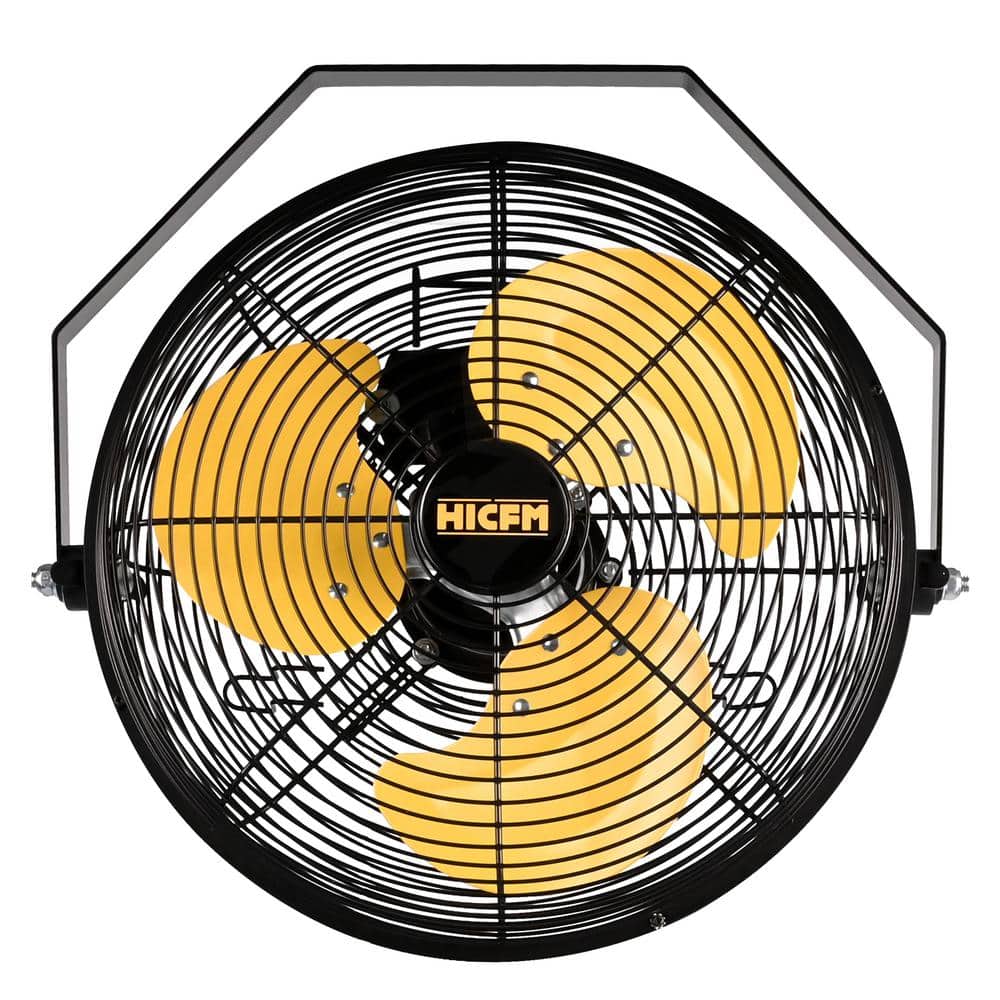 Edendirect 3-Speed Oscillating High Velocity Yellow 12 in. Indoor Wall ...