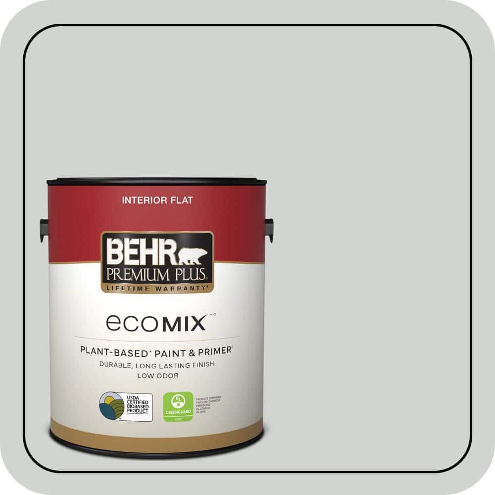BEHR PREMIUM PLUS 1 gal. #PPU26-11 Platinum Flat EcoMix Plant-Based ...