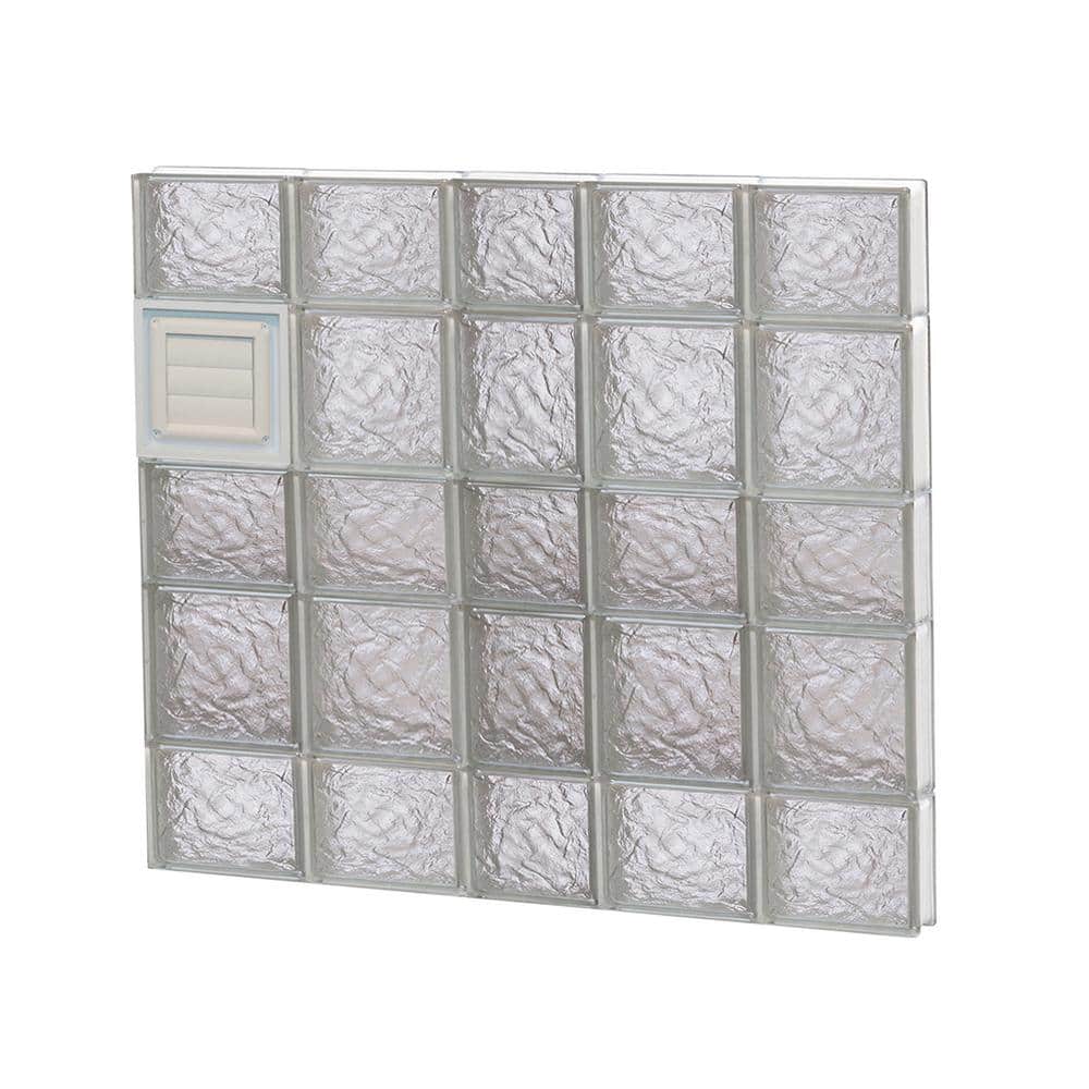 Clearly Secure 36.75 in. x 32.75 in. x 3.125 in. Frameless Ice Pattern ...