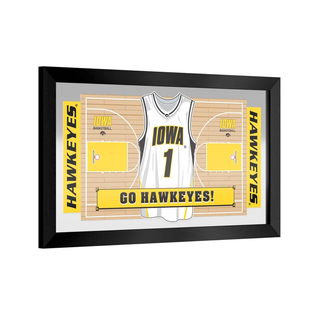 University of Iowa Basketball 26 in. W x 15 in. H Wood Black Framed ...