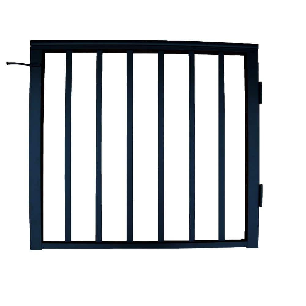 EZ Handrail 36 in x 36 in. Textured Black Pre-Built Aluminum Single ...