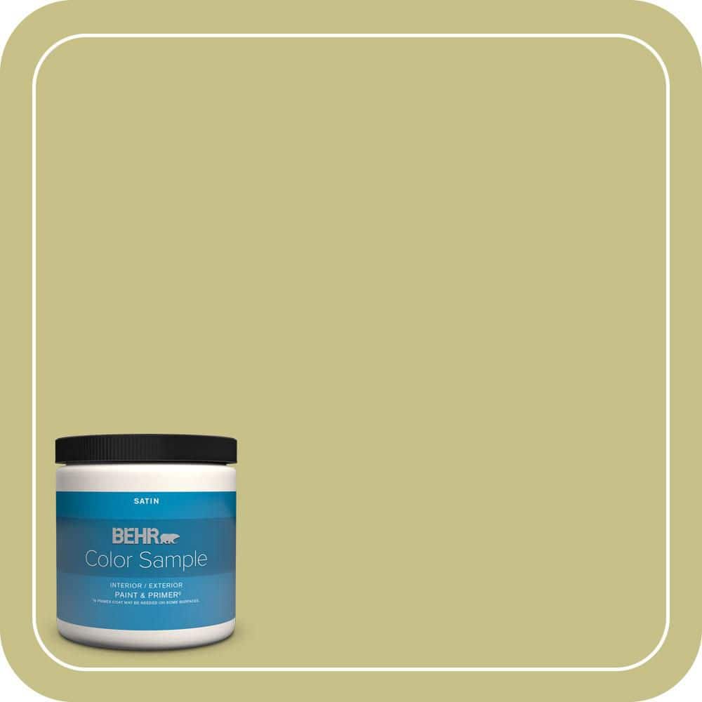 BEHR PREMIUM PLUS 8 oz. #PPU9-11 Wheat Grass Satin Enamel Interior ...