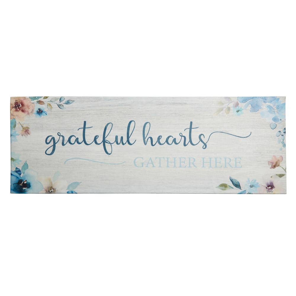 J&V TEXTILES Grateful Hearts Gather 19.6 in. x 55 in. Anti-Fatigue ...
