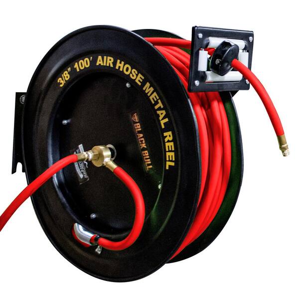 BLACK BULL 50 ft. Retractable Air Hose Reel with Auto Rewind AHAR50 ...