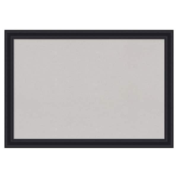 Amanti Art Dalat Black 40 in. x 28 in., Poly Framed Grey Cork Memo ...