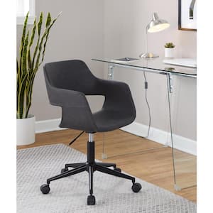 Lumisource Margarite Fabric Adjustable Height Task Chair in Grey Fabric ...