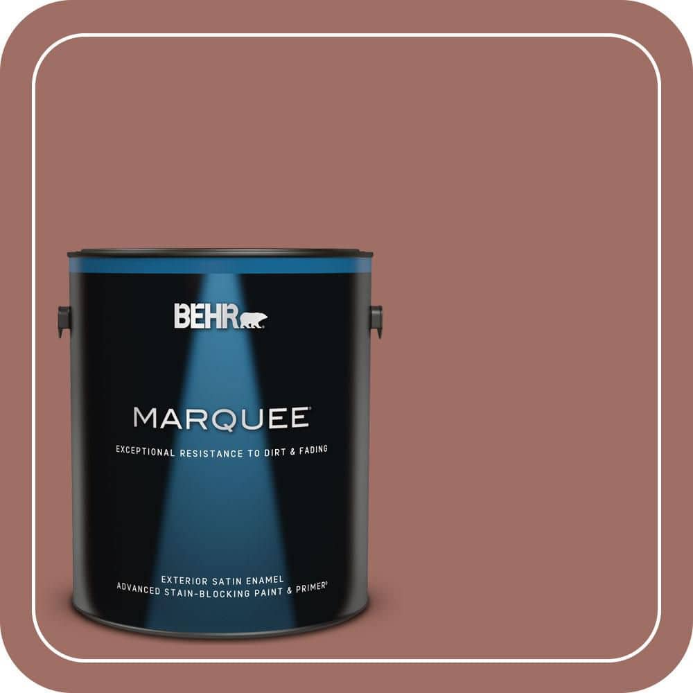 BEHR MARQUEE 1 gal. #190F-5 Brandy Satin Enamel Exterior Paint & Primer ...