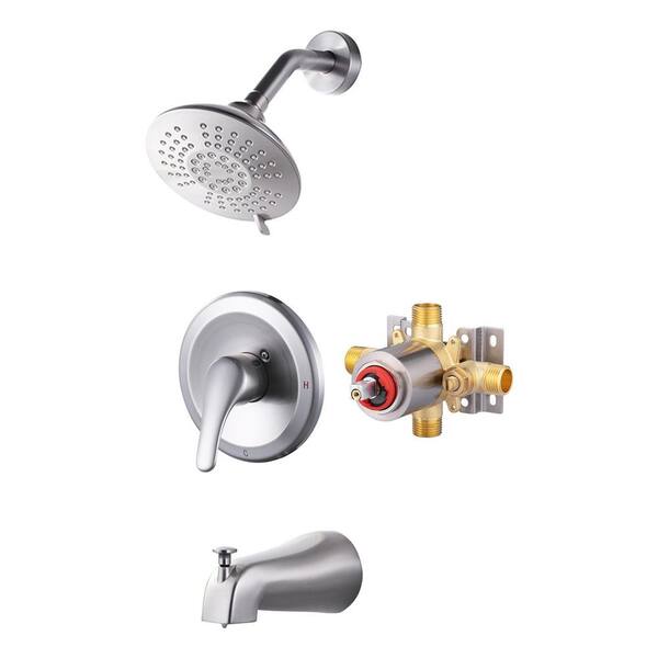 VEVETTA Single Handle 5-Spray Tub and Shower Faucet 1.8 GPM in. with ...