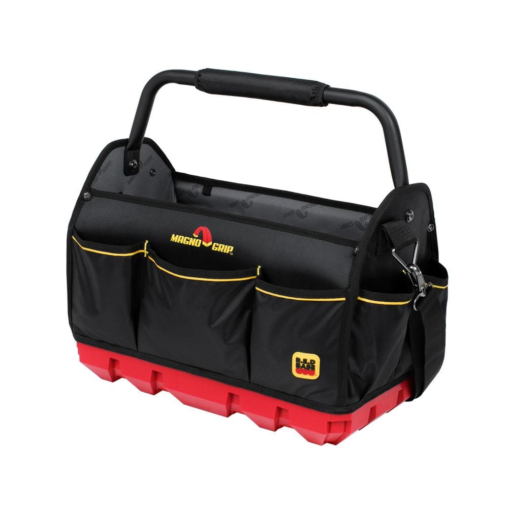 MagnoGrip RED Base Series 18 in. 20-Pocket Tool Tote Bag, 8 Loops ...