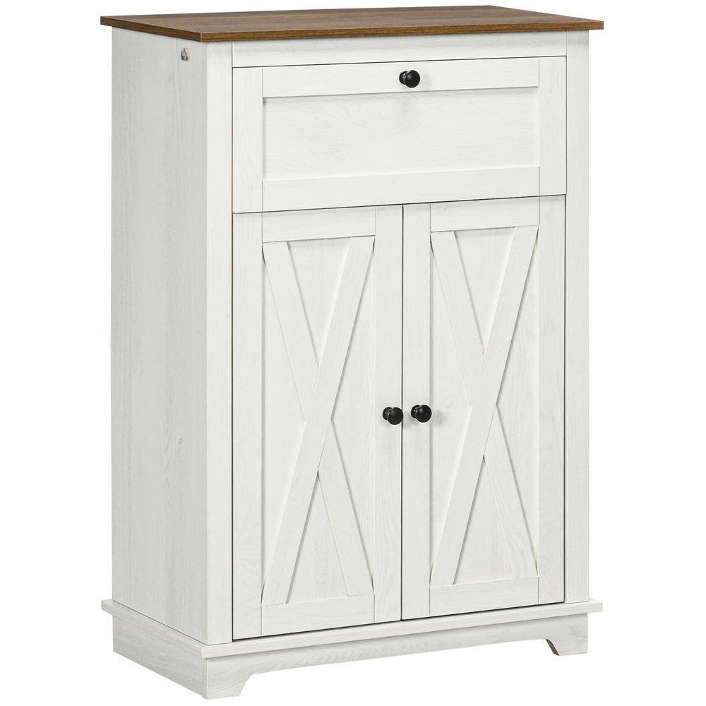 HOMCOM White 34.5in. H Storage Cabinet with Drawers 838-348V80WT - The ...