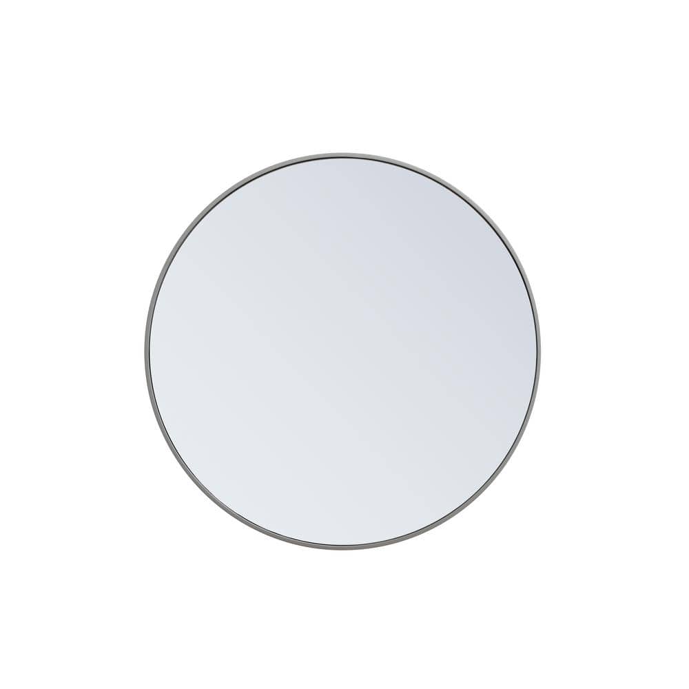 Medium Round Grey Modern Mirror (32 in. H x 32 in. W) WM8074Grey - The ...