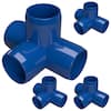Formufit 1-1/4 in. Furniture Grade PVC 4-Way Tee in Blue (4-Pack ...