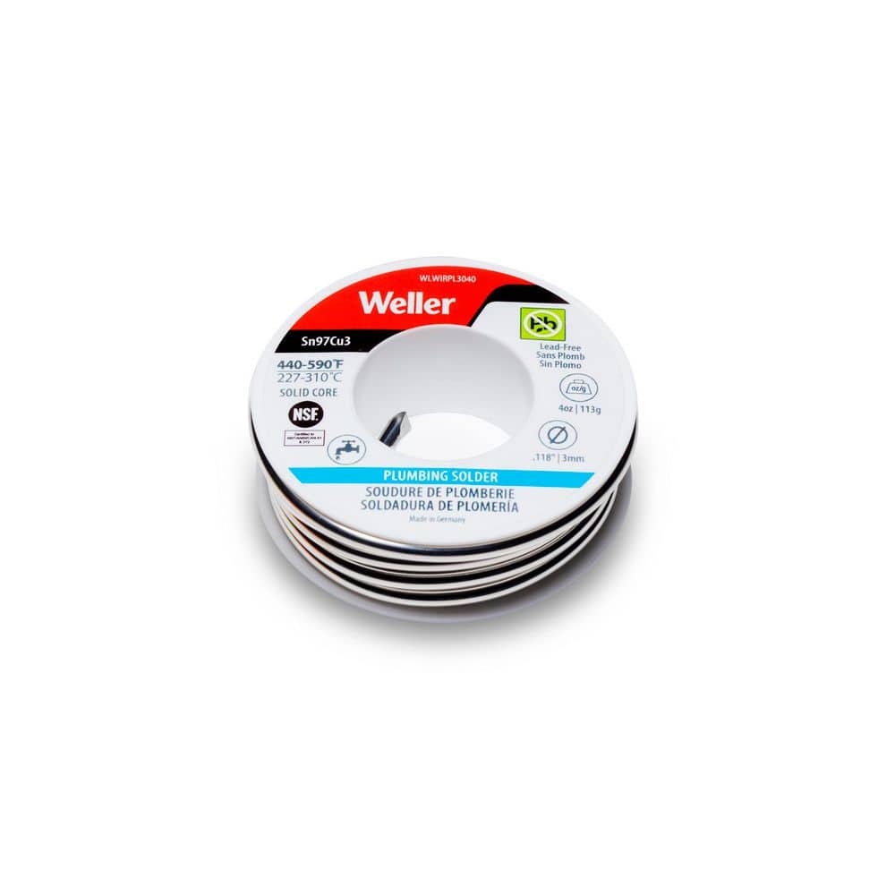 Weller Plumbing Solder Wire 3mm/0.118 in. 113g/4oz. WLWIRPL3040 - The ...
