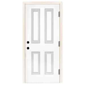 Steves & Sons 36 in. x 80 in. Element Series 4-Panel White Primed Left ...