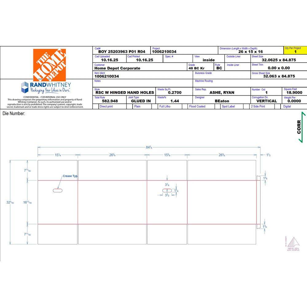 The Home Depot 26 in. L x 15 in. W x 16 in. D Heavy Duty Large Moving ...