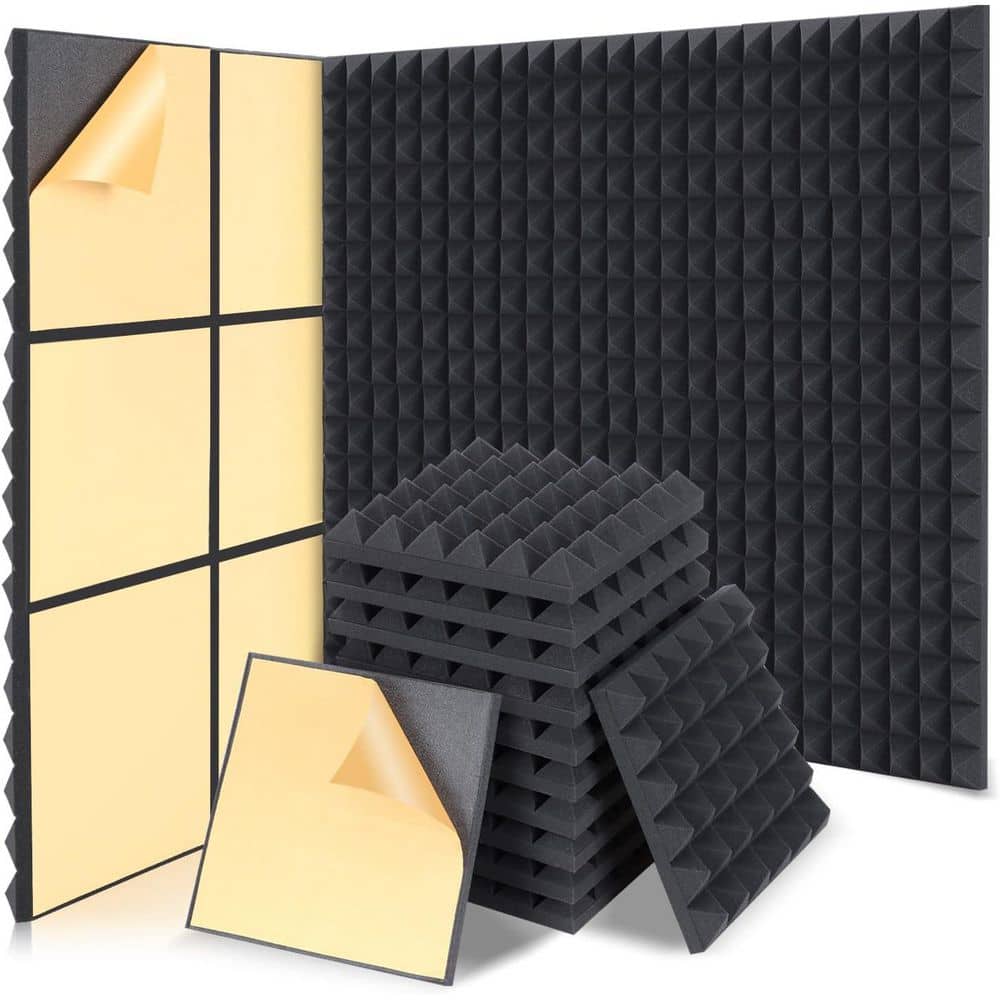 KIWDZFU 36-Pack 2in x 12in x 12in Pyramid Acoustic Foam Panels with ...