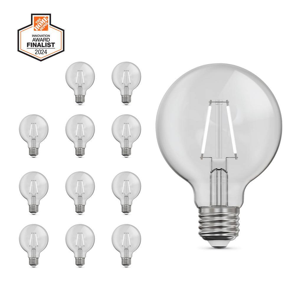 Feit Electric 60-Watt Equivalent G25 Globe Dimmable White Filament ...