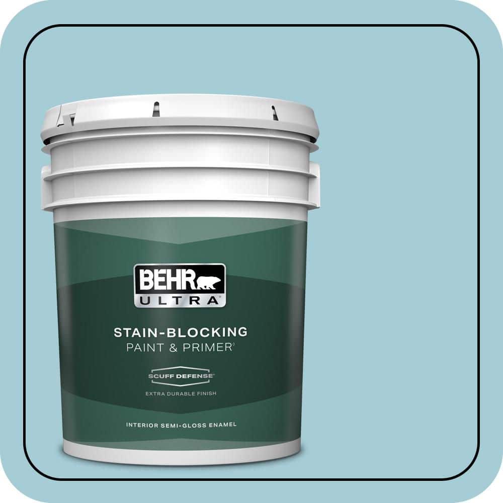 BEHR ULTRA 5 gal. #S460-2 Drip Extra Durable Semi-Gloss Enamel Interior ...