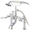 Kingston Brass Traditional 3-Handle Deck-Mount High-Risers Claw Foot ...