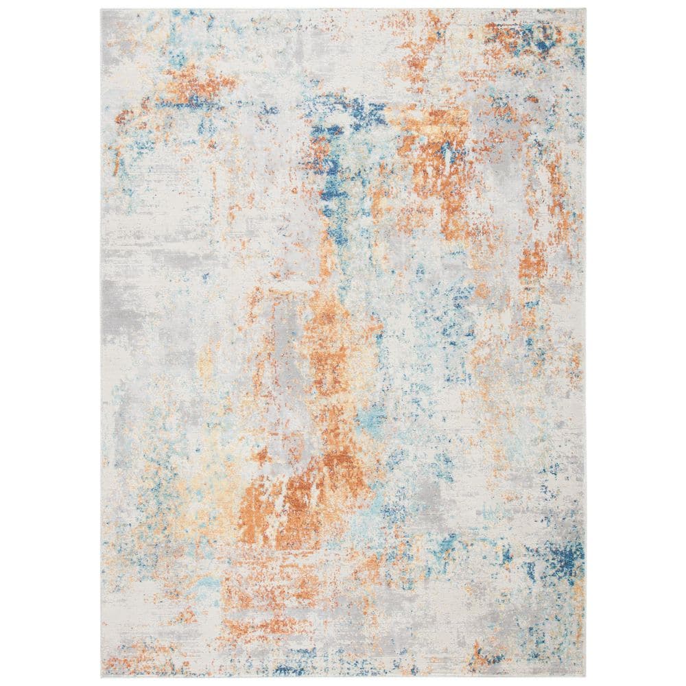 SAFAVIEH Aria 3 ft. x 5 ft. Ivory/Rust Distressed Abstract Area Rug ...
