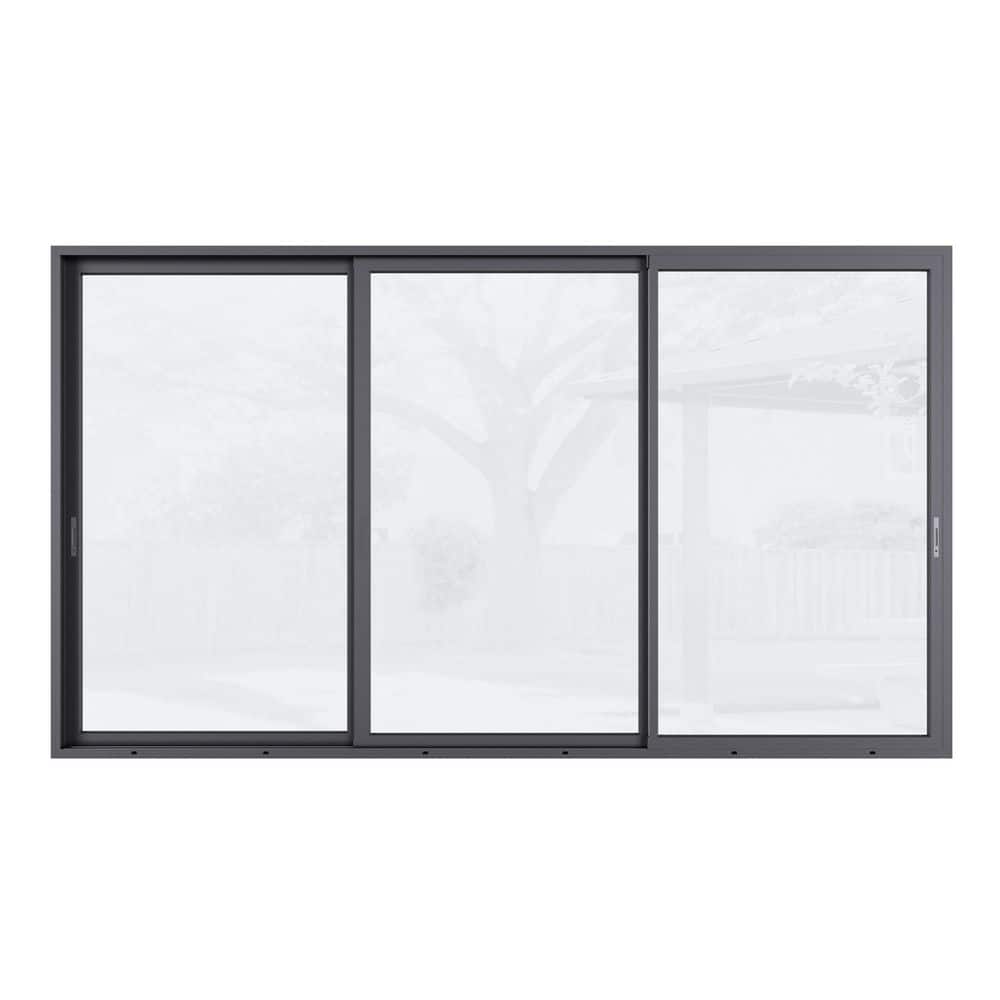 TEZA DOORS Teza 155 Series 144 in. x 96 in. Matte Black Universal Hand ...