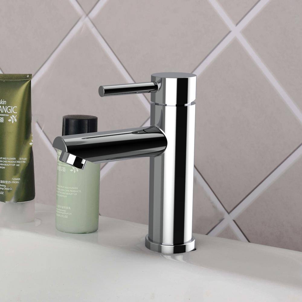 Satico Low Arc Spout Single Handle Single Hole Bathroom Faucet in ...