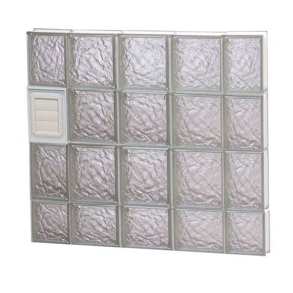 Clearly Secure 34.75 in. x 29 in. x 3.125 in. Frameless Ice Pattern ...