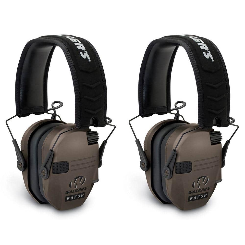 WALKER'S Razor Slim Shooter Electronic Hearing Protection Earmuff, (2 ...