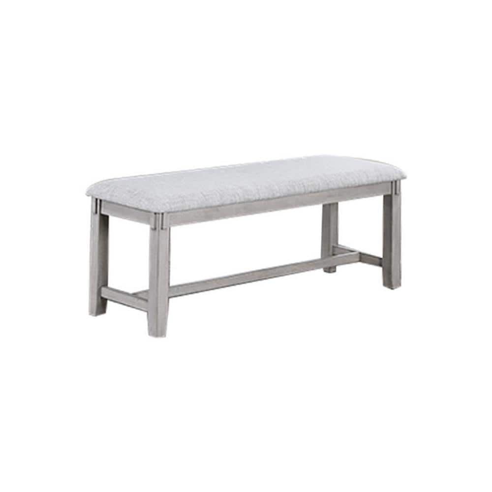 Benjara Gray 50 in. Backless Bedroom Bench with Cushioned Seat BM310253 ...