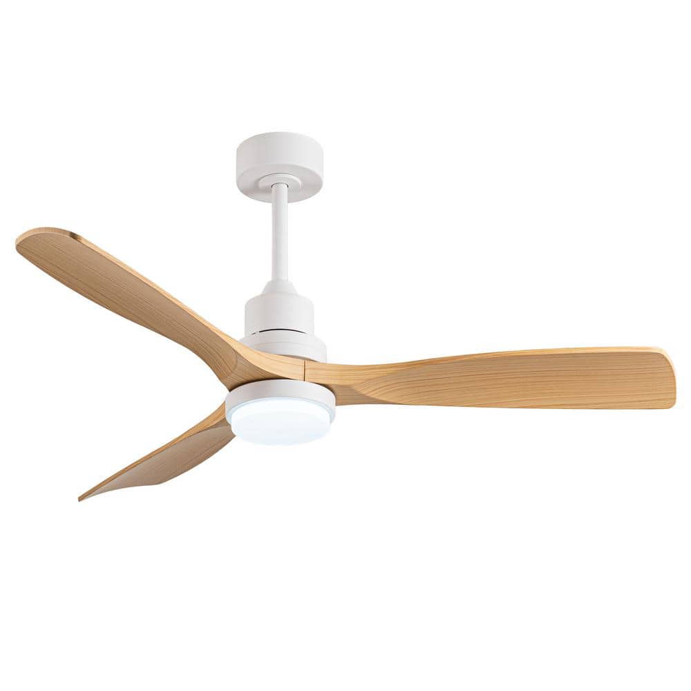 Pia Ricco 52 in. Outdoor/Indoor White Ceiling Fan with LED Light 1Jay ...