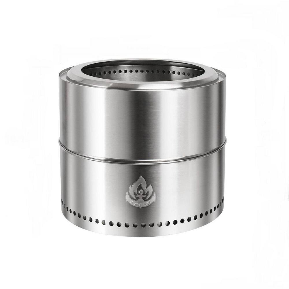 R.W.FLAME 19 in. Outdoor Wood-Burning Stainless Steel Portable Round ...