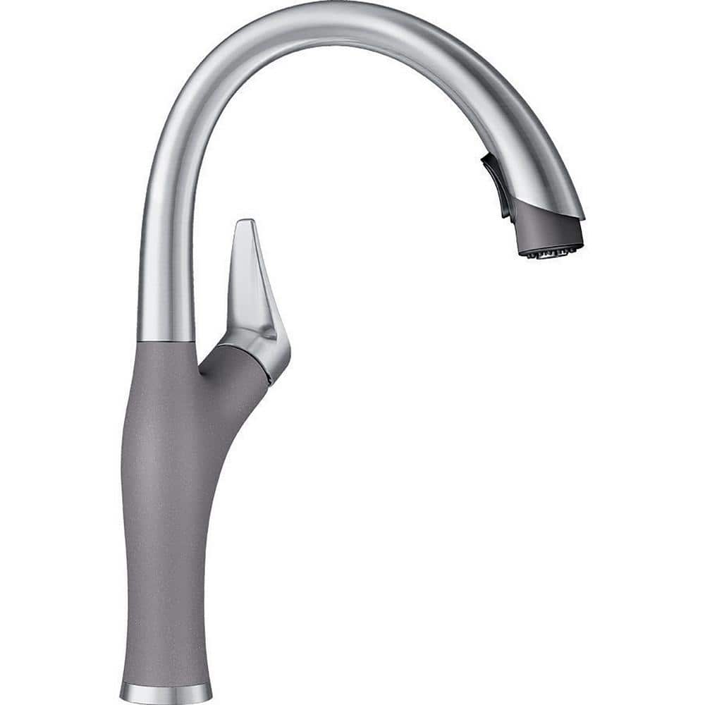 Blanco ARTONA Single Handle Gooseneck Kitchen Faucet with Pull-Down ...