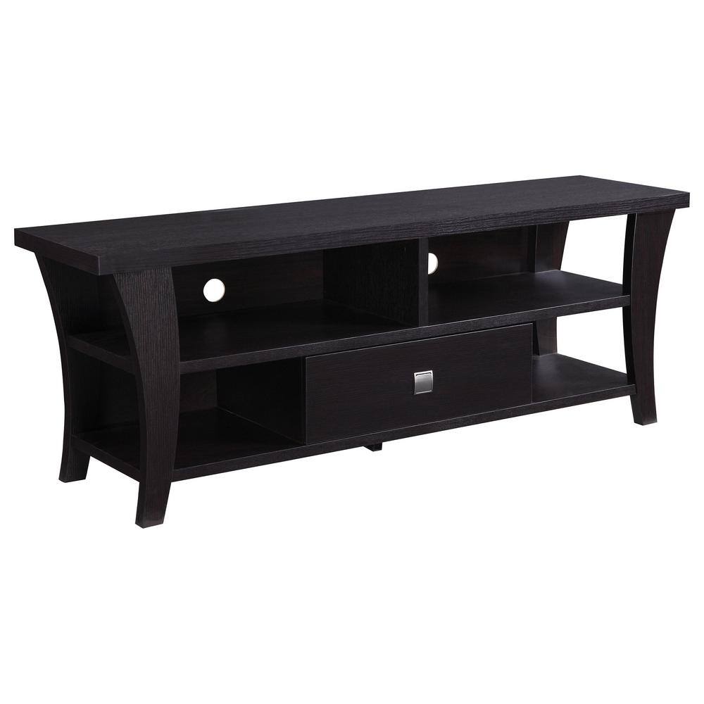 Coaster 60 in. Cappuccino TV Console with 1-Drawer 700497 - The Home Depot