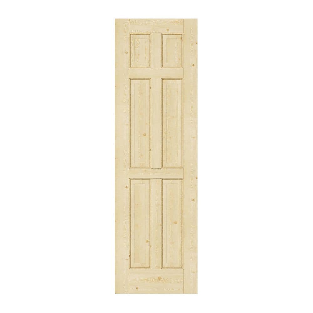 ARK DESIGN 24 in. x 80 in. 6-Panel No Bore Solid Core Unfinished Pine ...