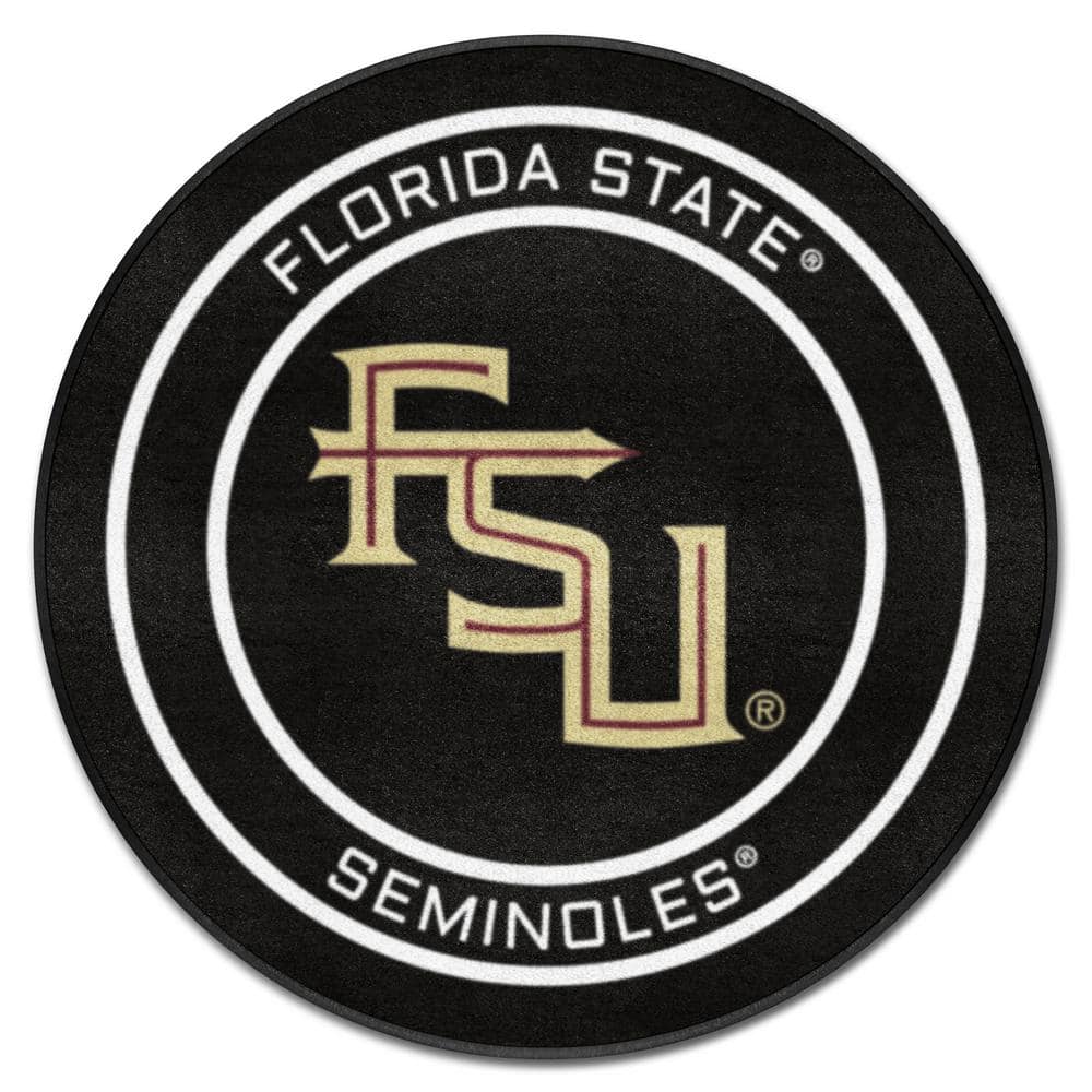 FANMATS Florida State Black 2 ft. Round Hockey Puck Accent Rug 33173 ...