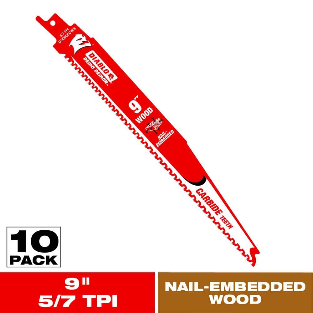 Reviews for DIABLO 9 in. 5/7 TPI Demo Demon Carbide Teeth Reciprocating ...