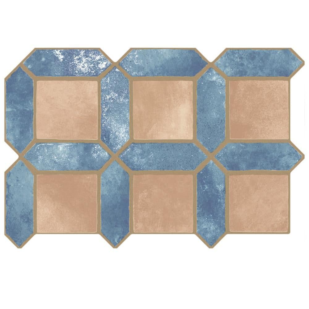 Merola Tile Picket Arendel Blue with Terra Square 7 in. x 8 in ...