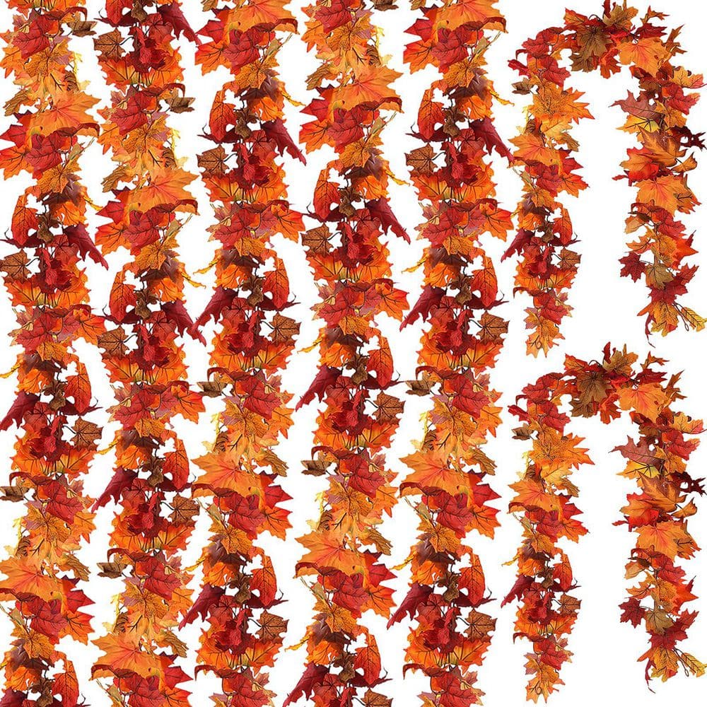 5.9 FT of Artificial fall leaf Garland in a seven-pack. LX0133 - The ...