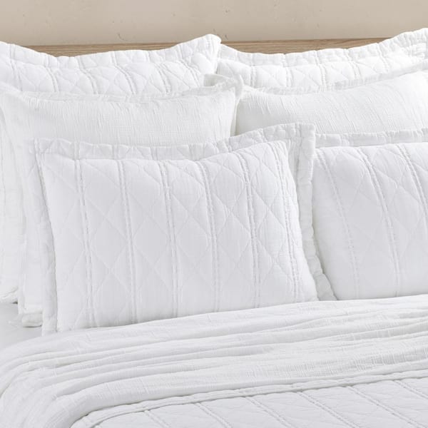 QUEEN STREET NEW YORK Pacifica White Cotton King Sham 2891020KGSHM ...