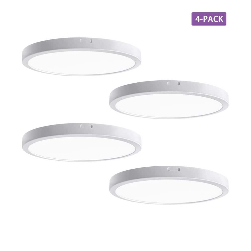 Sofiton 12 in. White Integrated LED Flush Mount Light Super Narrow ...