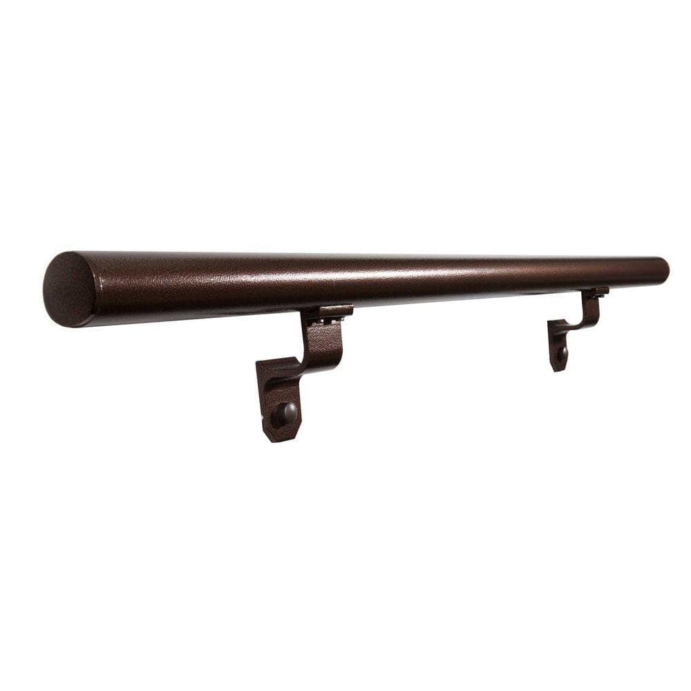EZ Handrail 3 ft. Copper Vein Aluminum Round Straight Handrail Kit ...