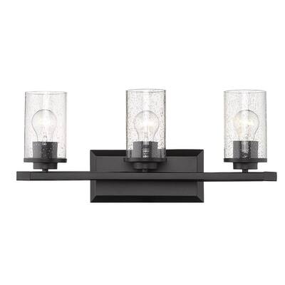 Golden Lighting Mercer 5-Light Linear Pendant in Matte Black with Matte ...