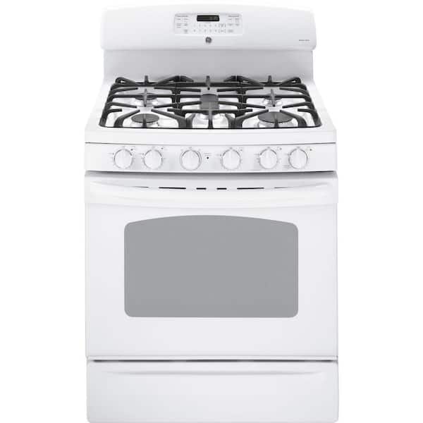 GE 30 in. 5.0 cu. ft. Gas Range with Self-Cleaning Convection Oven in ...