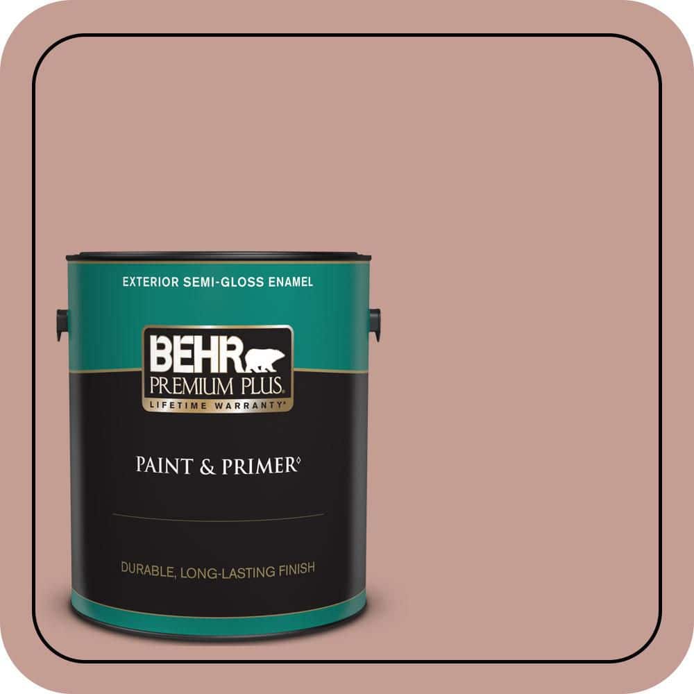 BEHR PREMIUM PLUS 1 gal. #S170-4 Retro Pink Semi-Gloss Enamel Exterior ...