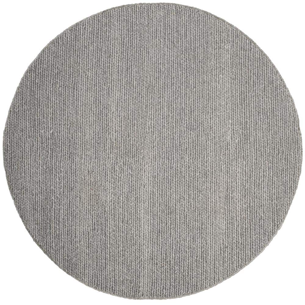 SAFAVIEH Natura Steel 6 ft. x 6 ft. Round Solid Area Rug NAT311B-6R ...