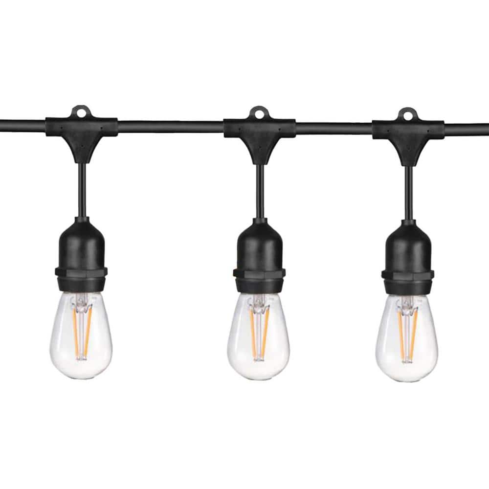 Sunlite Outdoor 48 ft. Plug-In LED S14 Edison Bulb Waterproof 15 Bulb ...