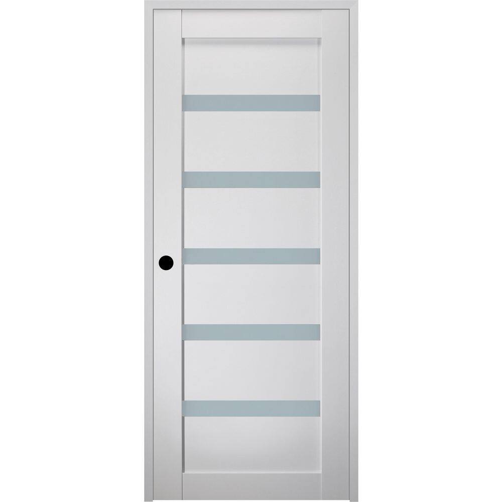 Belldinni Leora 36 in. x 80 in. Right-Hand Frosted Glass Solid Core ...