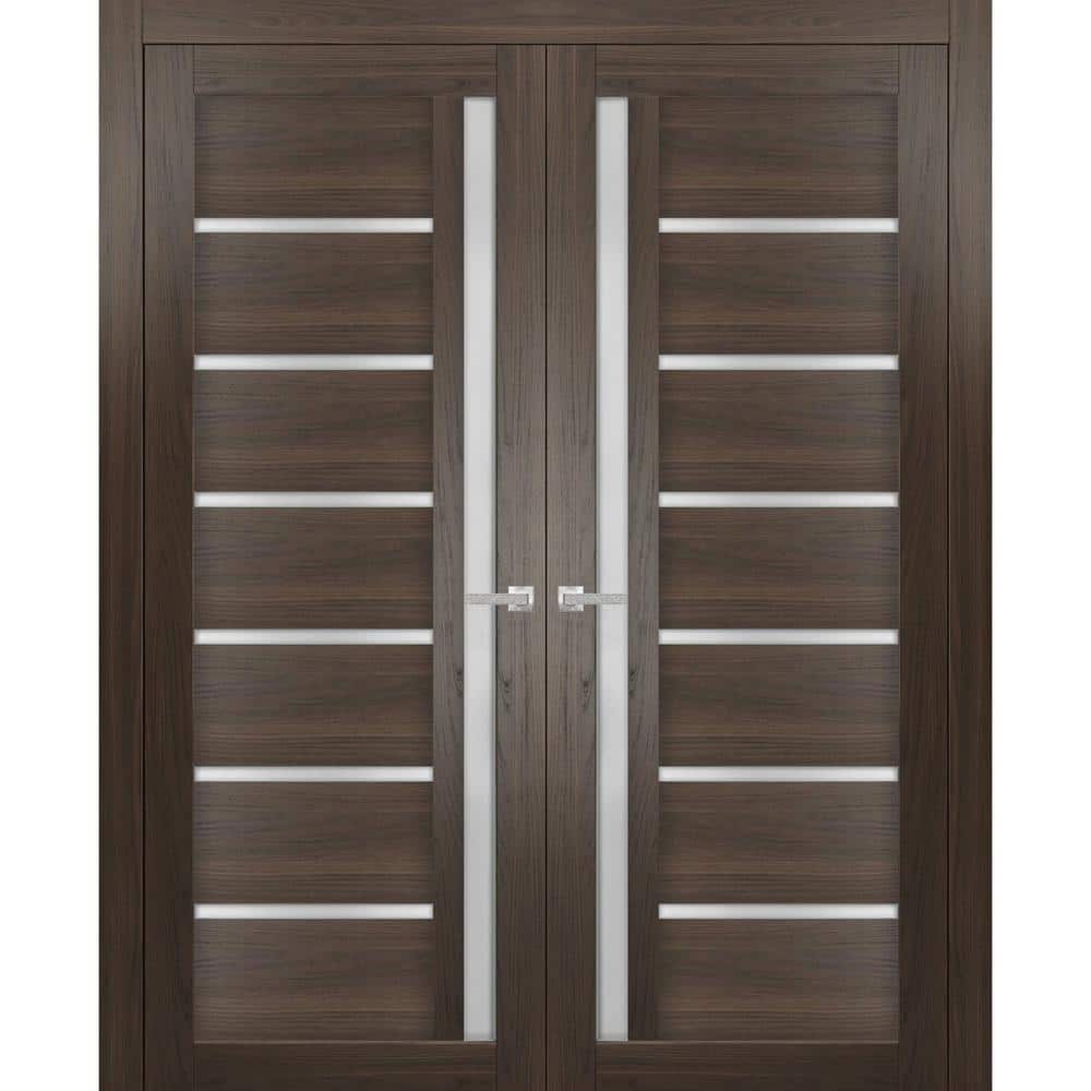 Sartodoors 48 in. x 96 in. 2 Panel Chocolate Ash Finished Solid MDF ...