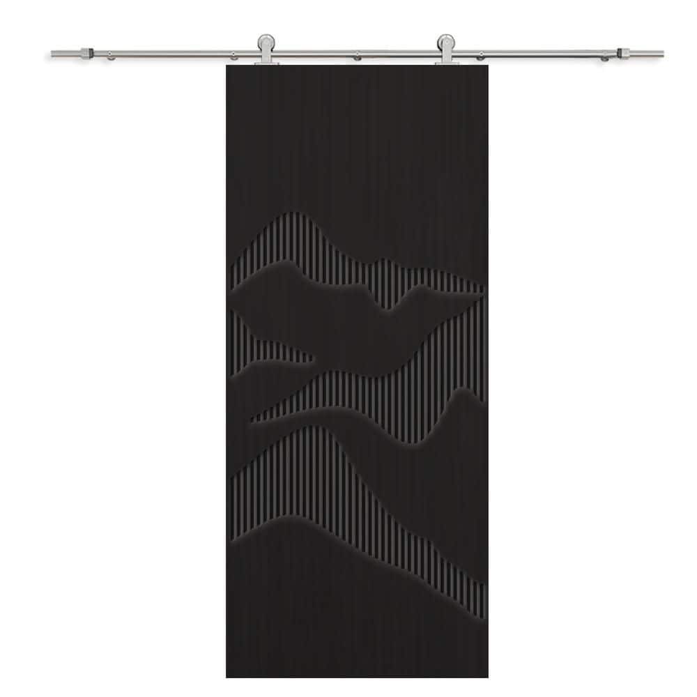 CALHOME 36 in. x 96 in. Black Painted Composite MDF Paneled Interior ...