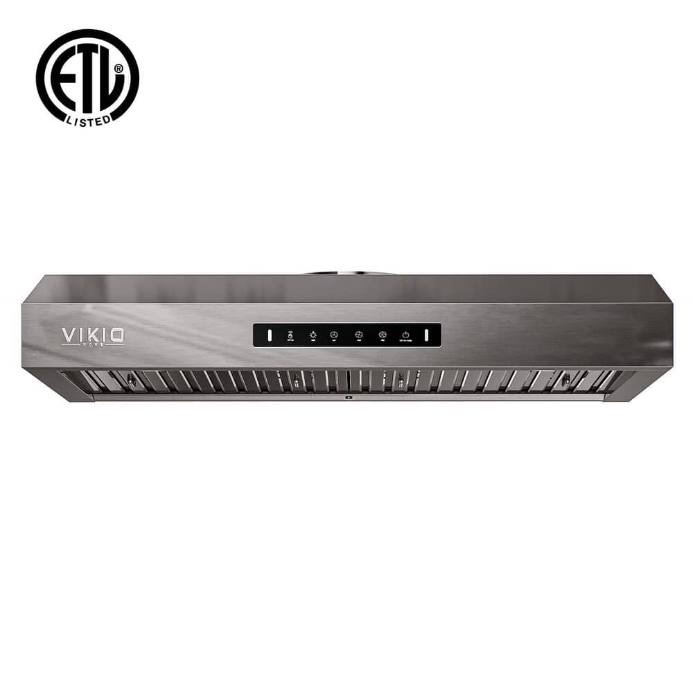 VIKIO 30 in. 560 CFM Ducted Under Cabinet Range Hood in Black Stainless ...